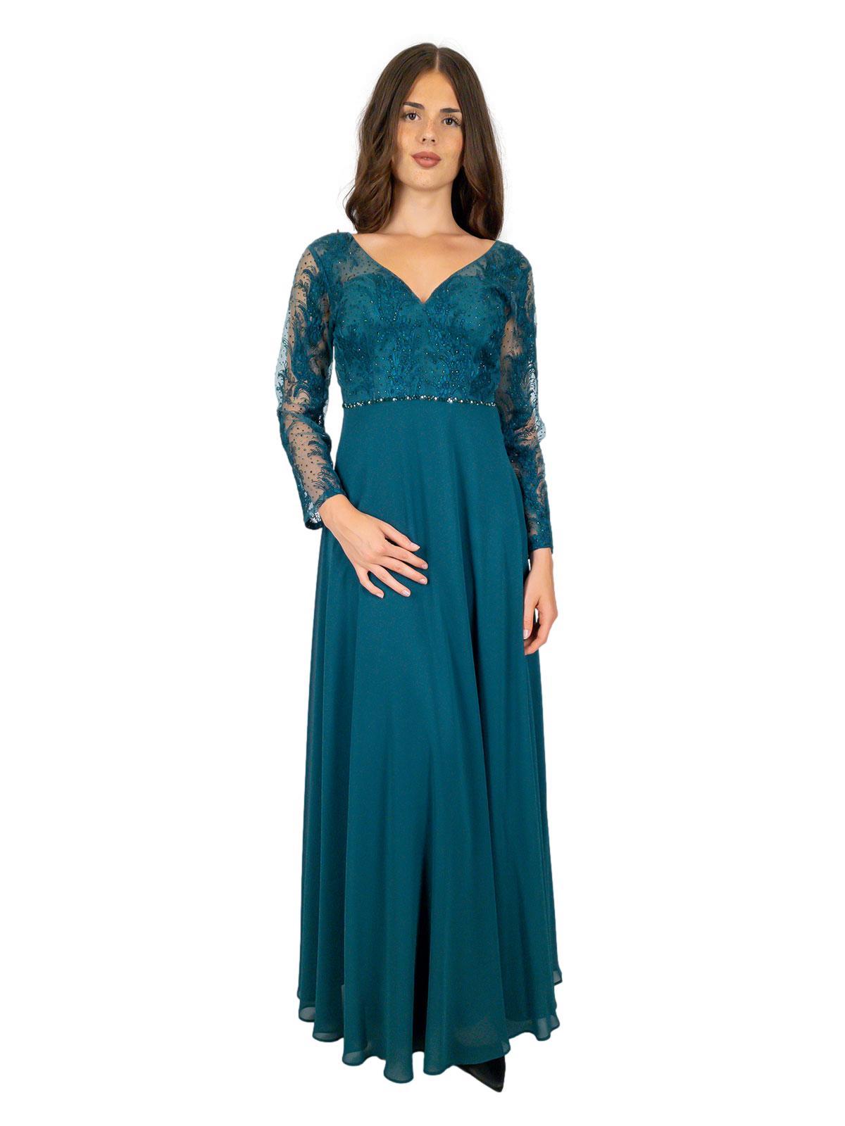 Abito Lungo Cerimonia Mamma Sposa O Sposo A Maniche Lunghe