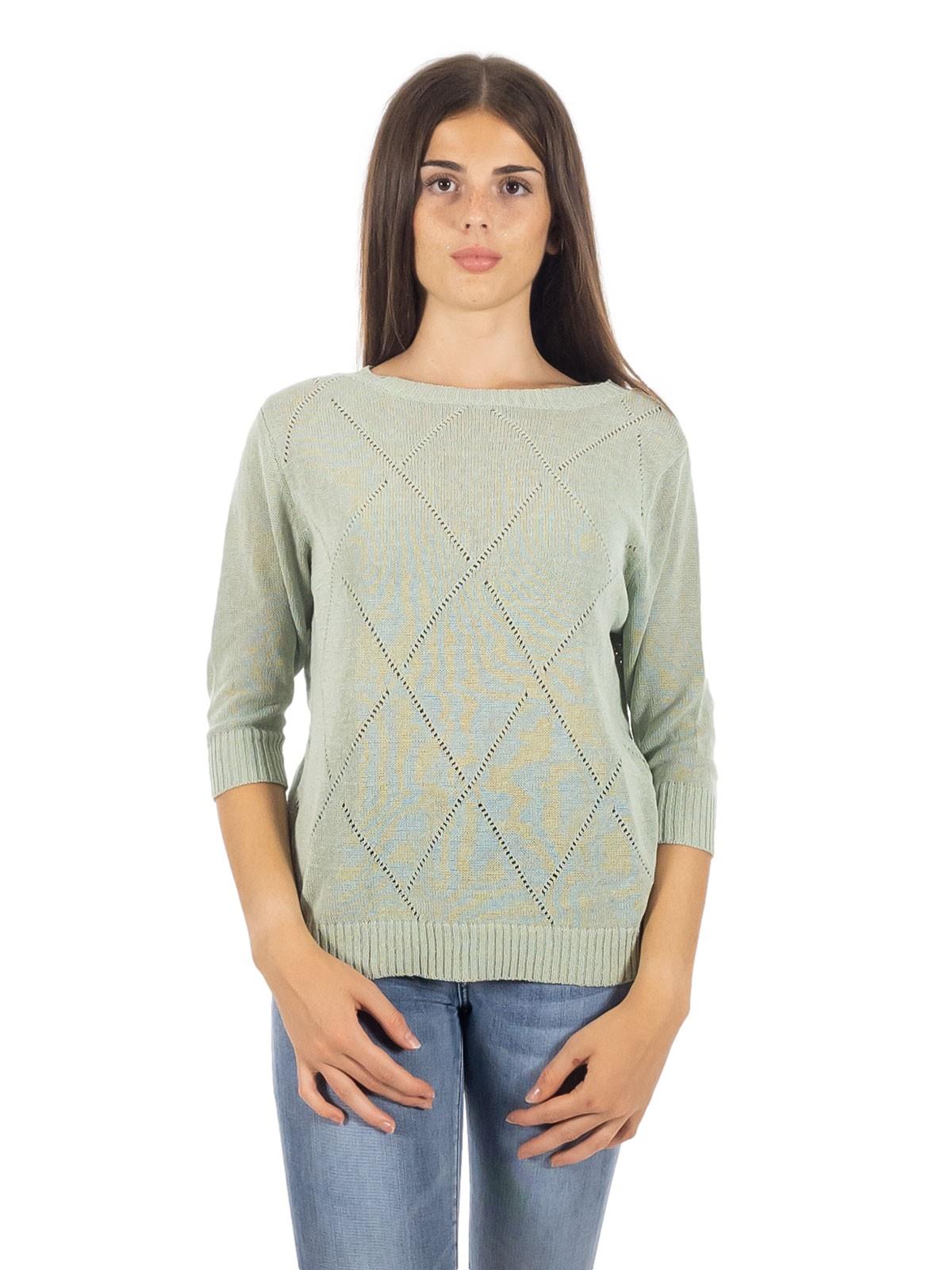 Maglia Scollo A Barchetta Donna Maniche Tre Quarti Di Cotone